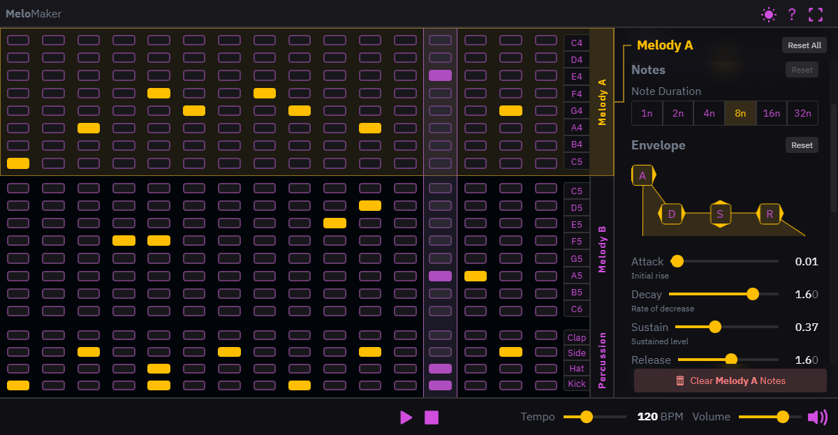 MeloMaker - Create Melodies in your Browser